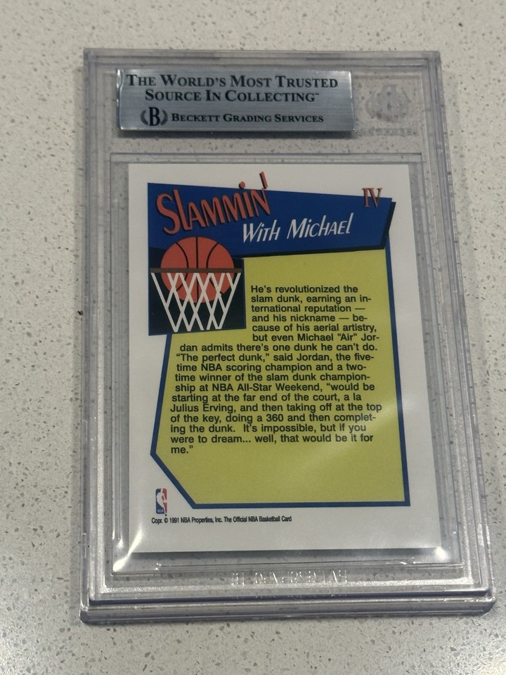1991-92 NBA Hoops Slam Dunk Michael Jordan #IV BGS 8.5 (SUB GRADES) | eBay