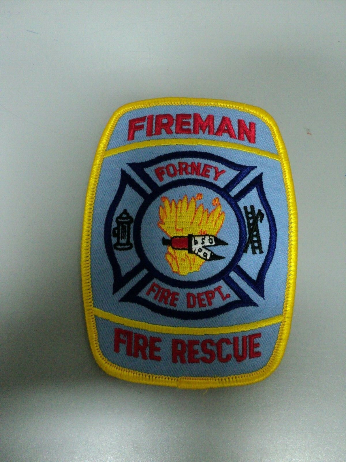 SEW ON IRON ON PATCH FIREMAN FORNEY FIRE DEPT. FIRE RESCUE NEW | eBay