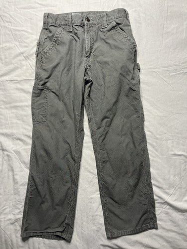 Carhartt Pants Men’s SZ 36x30 Gray Canvas Carpenter Loose Original FIt ...
