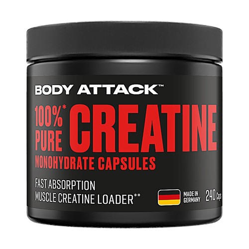 Body Attack 100% Pure Creatine - 240 Caps - Creatin Kreatin Monohydrat ...