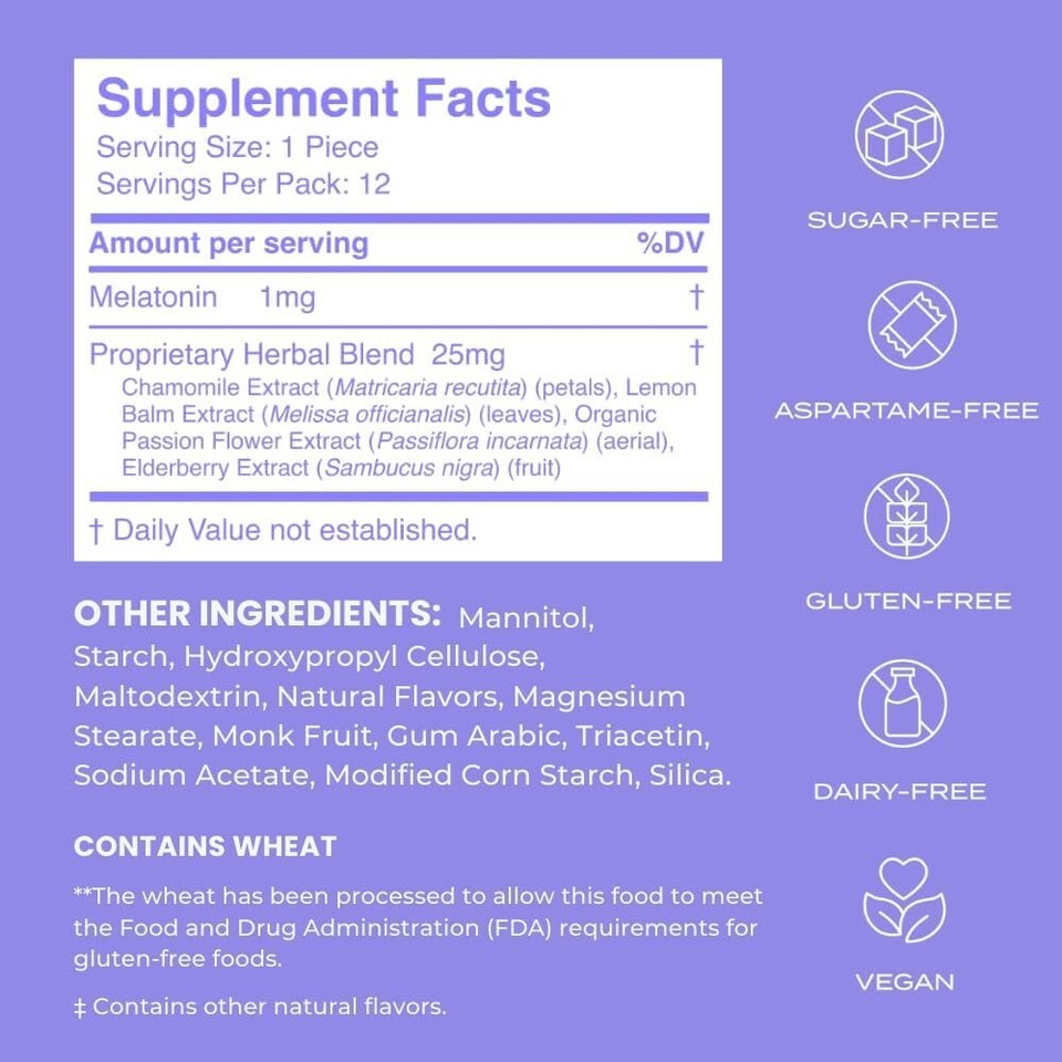 NeuroGum Sleep Melts - 1mg Melatonin, Sugar-Free, Fast-Dissolve, Mixed ...