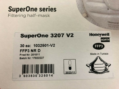 30X HONEYWELL FFP3 RESPIRATOR FACE MASKS SUPERONE 3207 SERIES V2 NR (£2 ...