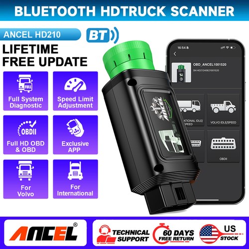 Diesel HOBD/OBD2 Scanner Heavy Duty Truck Diagnostic Adjust Idle ...