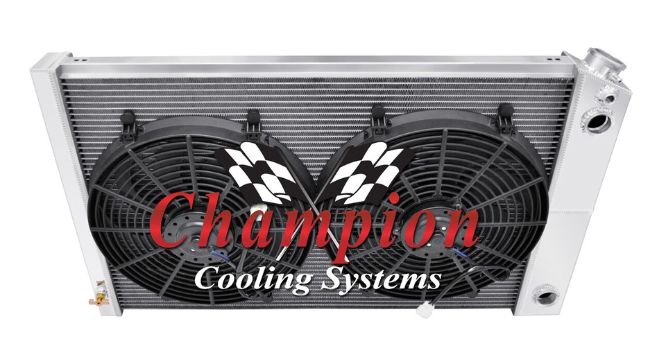 3 Row AAR Radiator 19x28",14" Fans,1.5,1.75-1973-1987 Chevy C/K Series ...