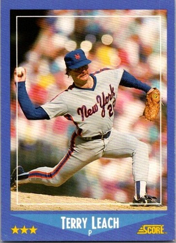 Terry Leach New York Mets 1988 Score Card Number 203 Of 660 Major ...
