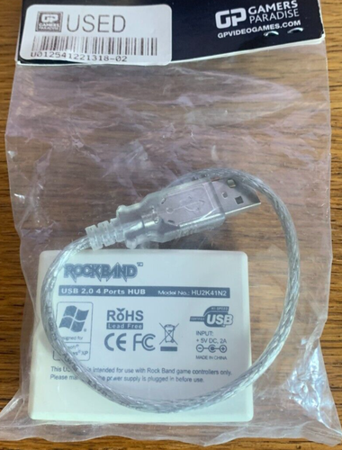 Official Rock Band USB 2.0 4-Port Hub Adapter Xbox 360 Guitar Drums ...