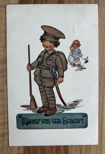 WW1 Patriotic Postcard🇬🇧“Ready for the Enemy”. Hailsham to Bexhill-on ...
