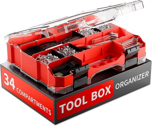 [34 Compartments] Tool Box Organizer, Hardware Organizer, Small Parts ...