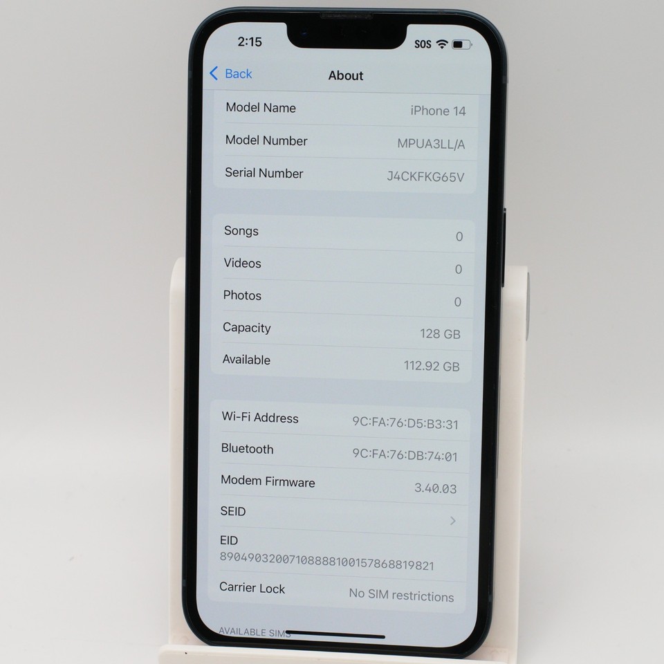 Apple iPhone 14 5G - 128 GB - Midnight (Unlocked) A2649 — EXCELLENT | eBay