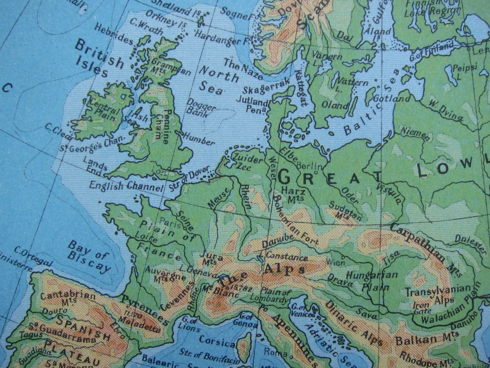 Europe Physical Features Map