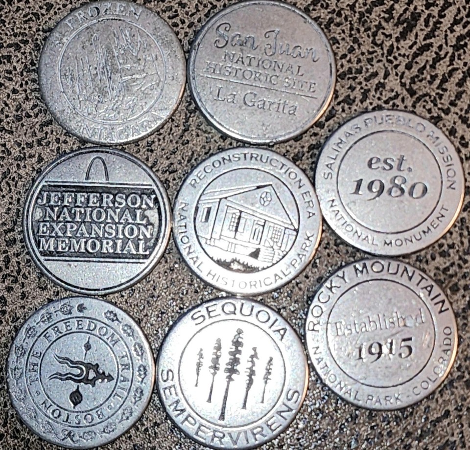 SCRATCH & DENT LOT 7 - 8 NATIONAL PARK TYPE TOKENS - PLEASE LOOK THEM OVER | eBay