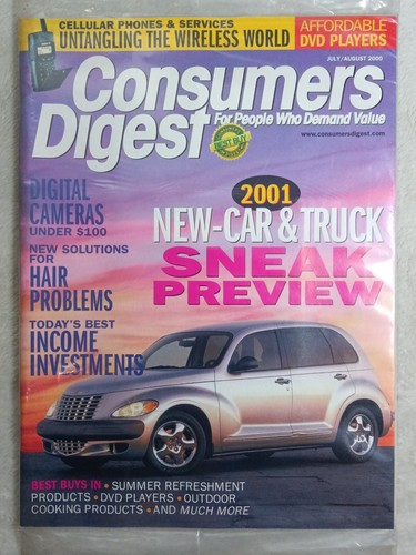 Consumers Digest Magazine Jul/Aug 2000 Digital Camera New Car Truck ...
