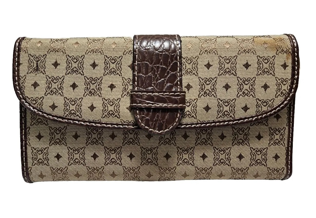 Liz Claiborne Checkbook Style Wallet, Villager Cotton & Polyester, 7 ...