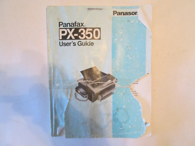 Panasonic Panafax PX 350 fax machine user guide book and a sheet card ...