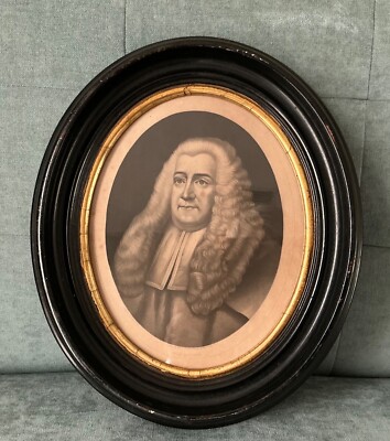 Antique Oval Wood Frame With Engravings By Famous G.E Perine An Artist ...