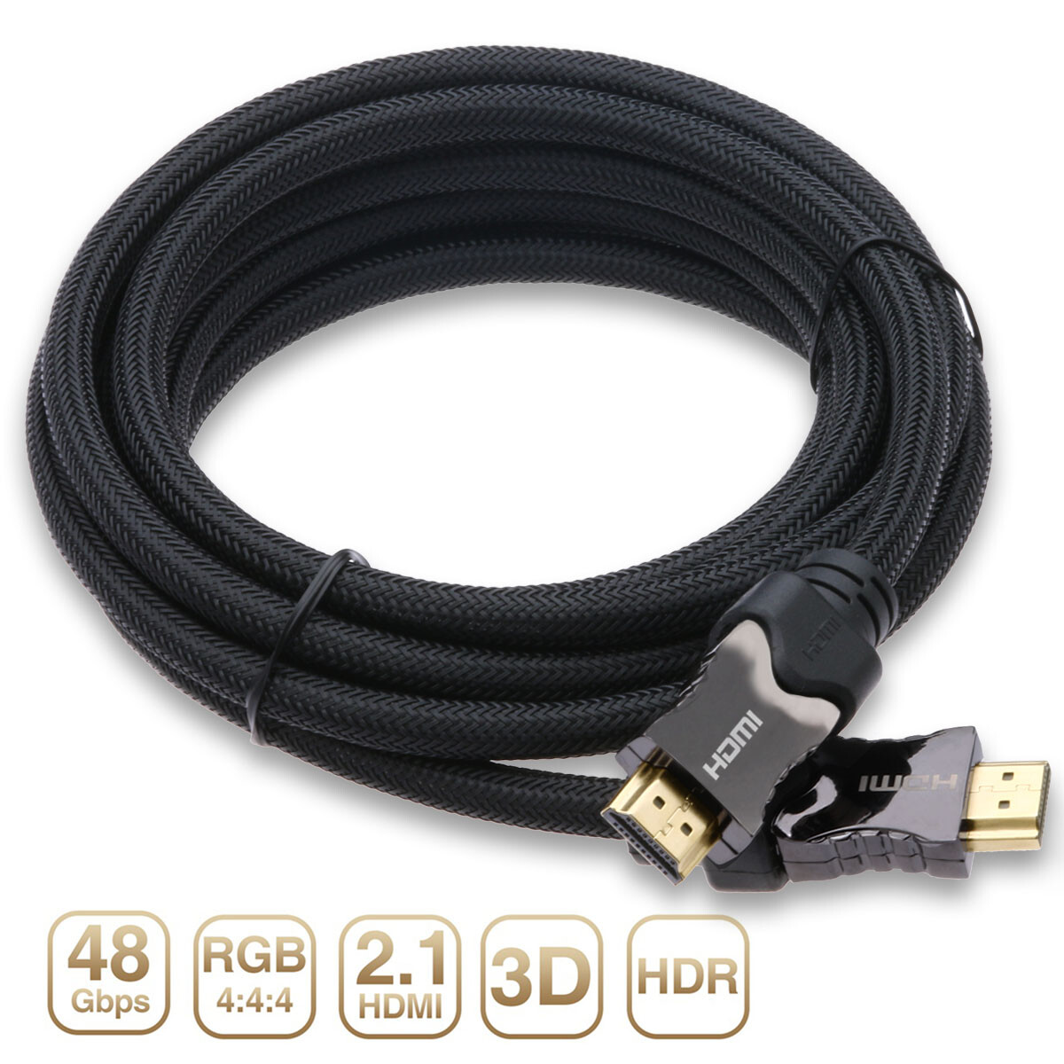 HDMI 8K HDR Monitor Cable Lead Plugs & Plays on Devices of HDMI 2.1/2.0 ...
