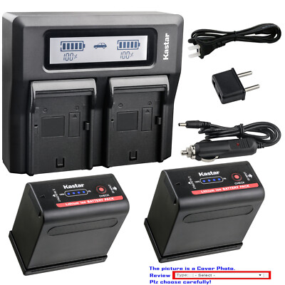 Kastar Battery Dual LCD Fast Charger for BP-970G Canon GL2 GL-2 MV1 ...