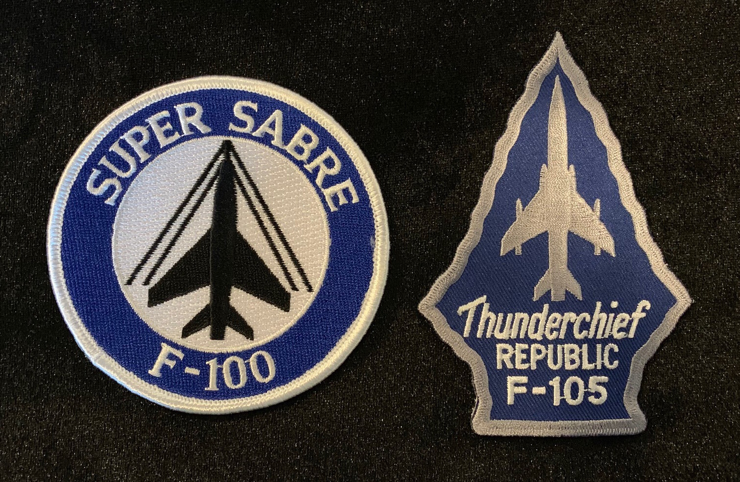2 x USAF F-100 Super Sabre and Republic F-105 Thunderchief patches ...