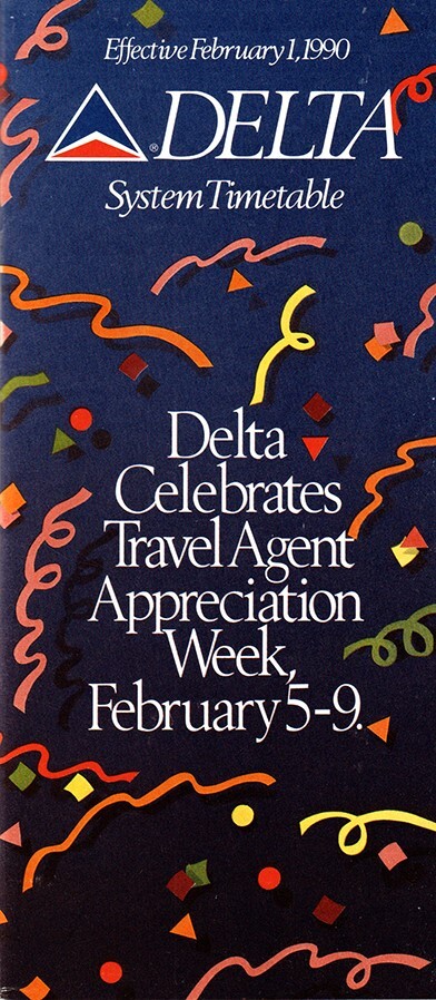 Delta Air Lines timetable 1990/02/01 | eBay
