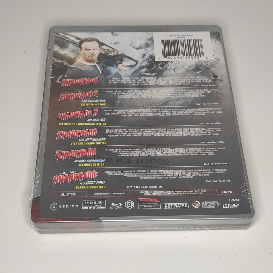 Sharknado Collection (6-Film) (Blu-ray, 2019, 2-Disc Steel Book) SEALED ...