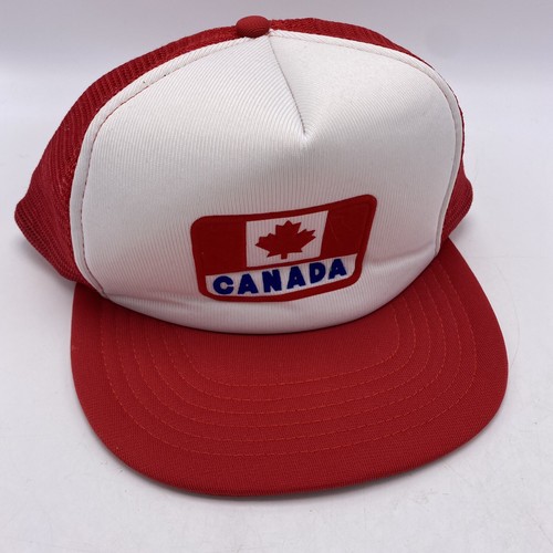 Hat Canada Trucker Snapback Red Mesh Cap Old School Hipster Vintage ...