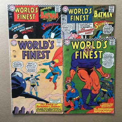 WORLD'S FINEST 153 158 167 171 VG ICONIC 'Batman slaps Robin' SUPERMAN ...