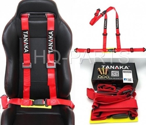 TANAKA BUGGY SERIES UNIVERSAL RED 3 POINT BUCKLE RACING SEAT BELT ...