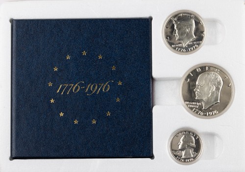 1776-1976 US Mint Bicentennial Silver Proof 3 Coin Set - Dollar, Half ...