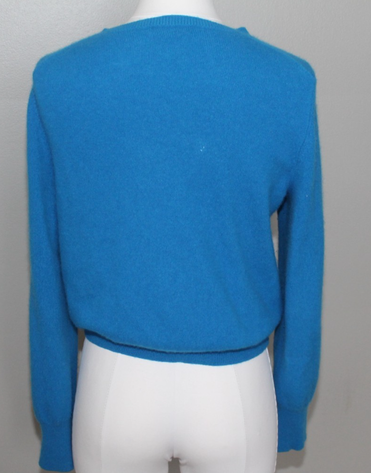 Lord & Taylor Teal Blue Cashmere Cardigan Old Money M Preppy Sweater ...