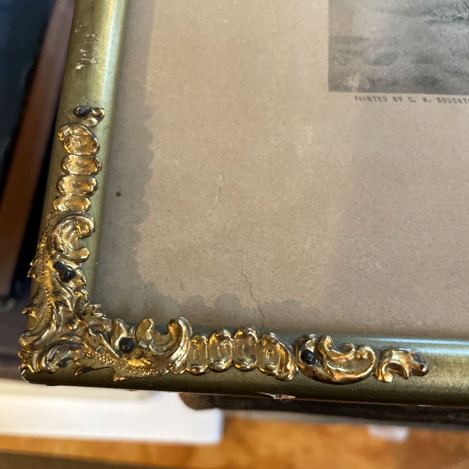 The Return of the Mayflower Etching Antique Frame Boughton Colonial ...