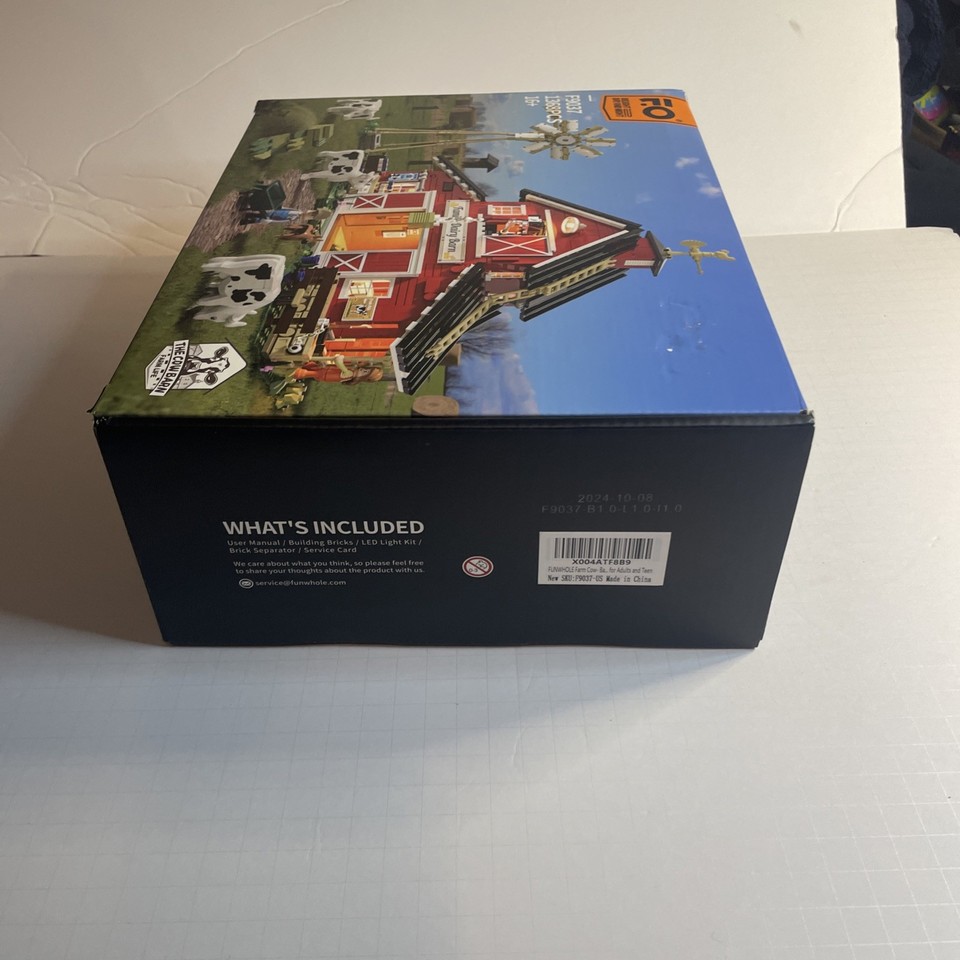 Farm Cow-Barn Lighting Building-Bricks Set - Farm Life Cow Barn House ...