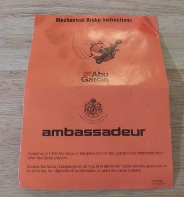 Abu Garcia Ambassadeur Mechanical Brake Instructions | eBay