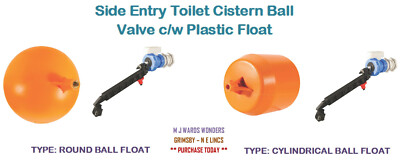 Side Entry Toilet Cistern Ball Valve c/w Plastic Float - Flomasta | eBay UK
