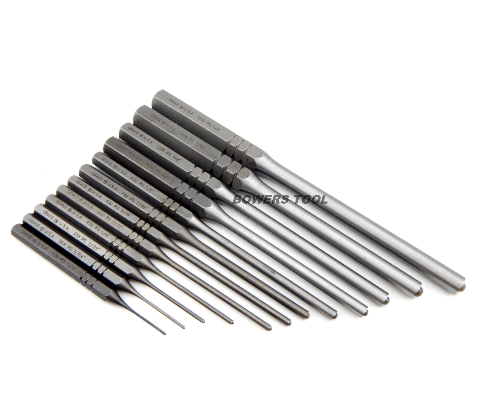 Grace 12pc Roll Pin Spring Punch Set 1/16-1/2" Gunsmith Machinist w ...