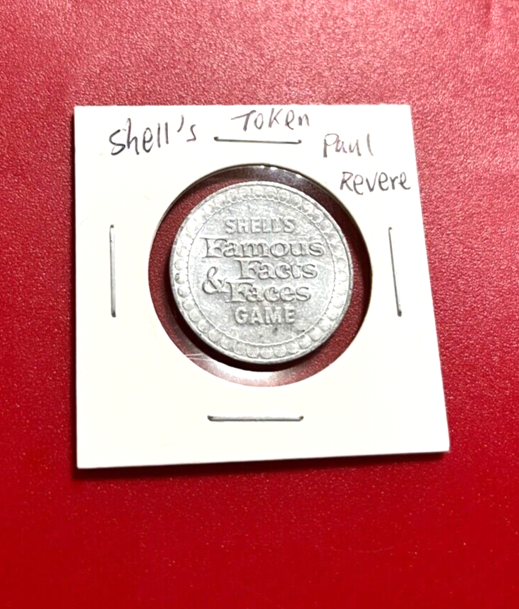Shells famous facts and faces game token Paul Revere Aluminum | eBay