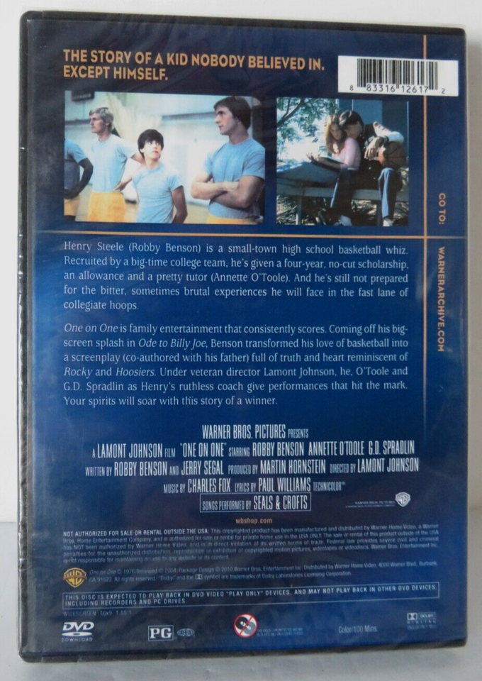 DVD One on One (1976) Robby Benson Annette O'Toole Archive Collection ...