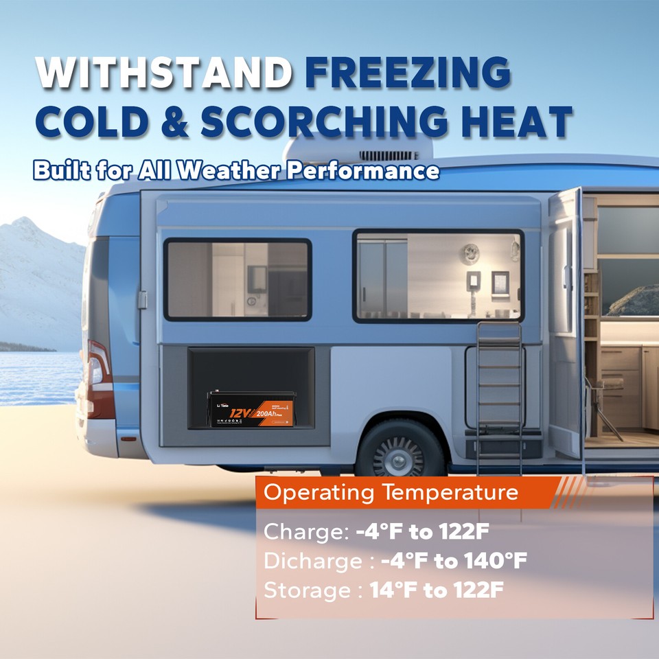 Litime 12V 200Ah Plus Heated Lithium Battery Self-Heating LiFePO4 Cold ...