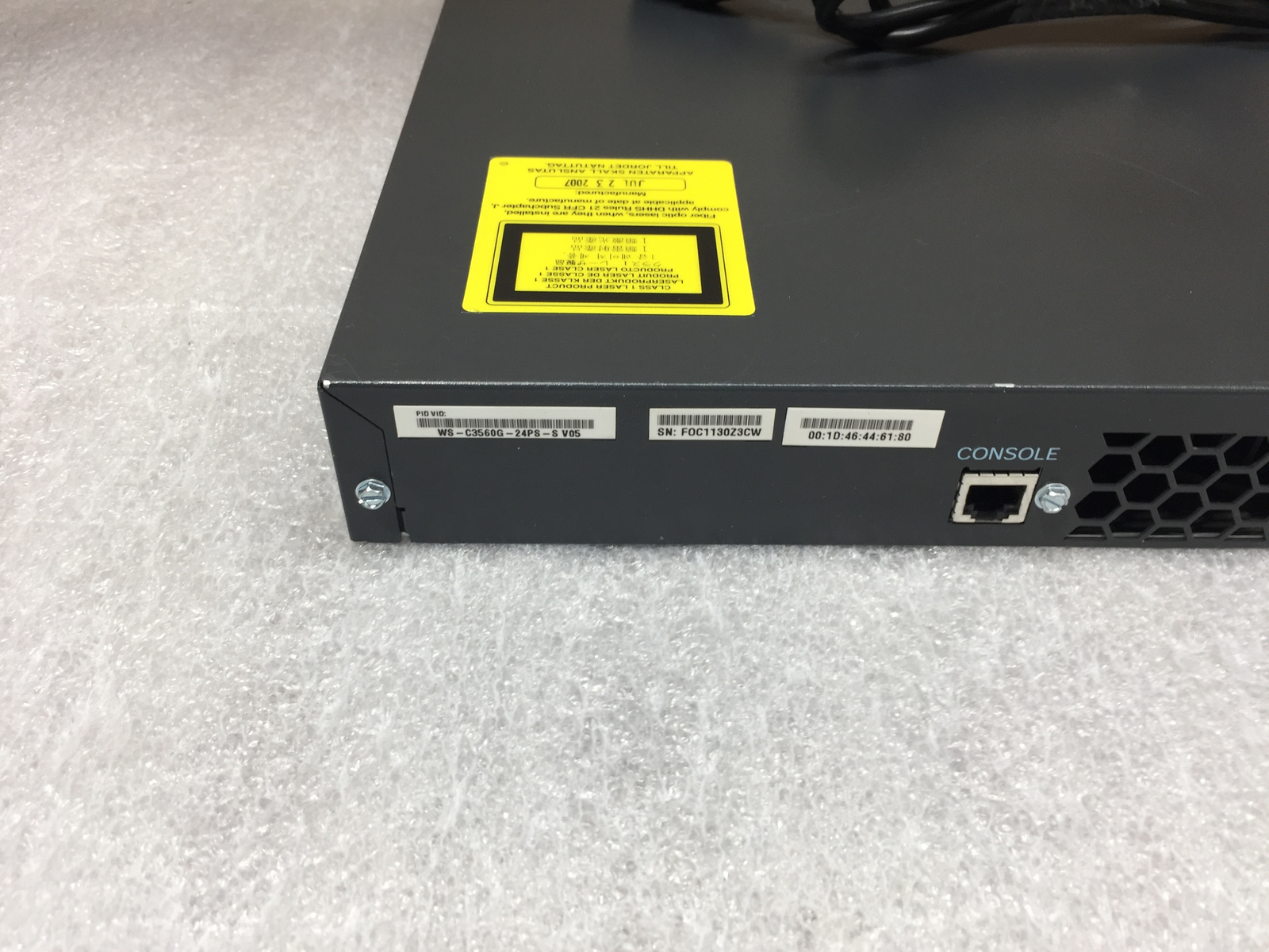 Cisco Catalyst 3560G Series PoE-24 Port WS-C3560G-24PS-S V05 Managed ...