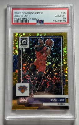 2022-23 Donruss Optic #67 Josh Hart Gold #/10 PSA 10 SSP New York ...