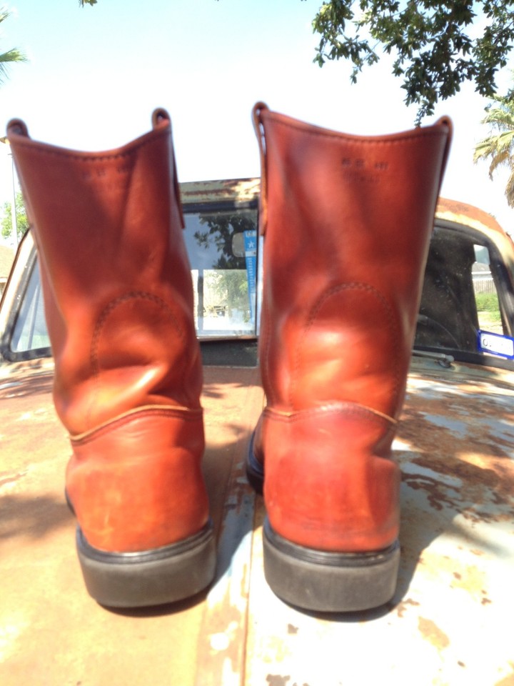 RED WING 1990 VINTAGE USA RUST LEATHER WESTERN COWBOY ENGINEER BOOTS 9. ...