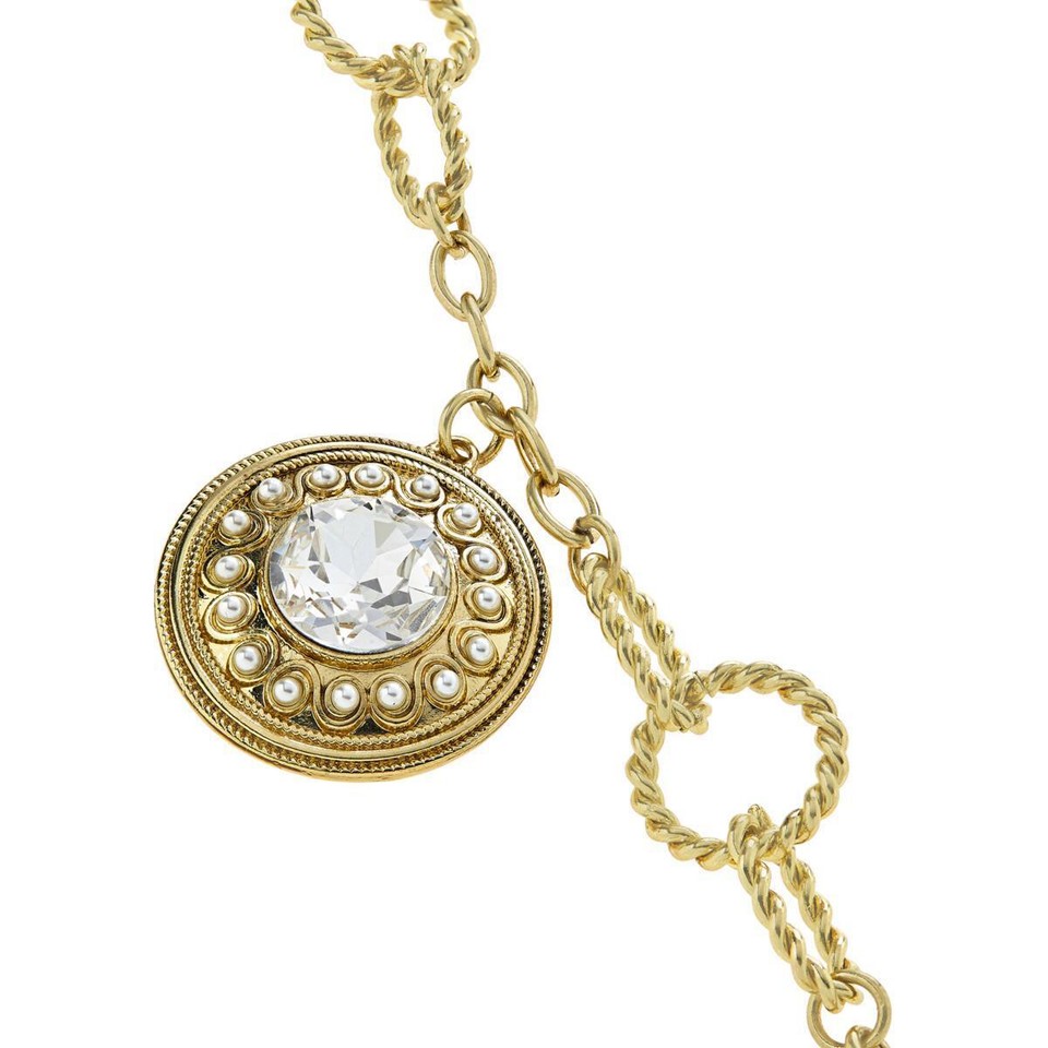 HEIDI DAUS "Keystone Charm" Chain Crystal Key Charm Toggle Necklace ...