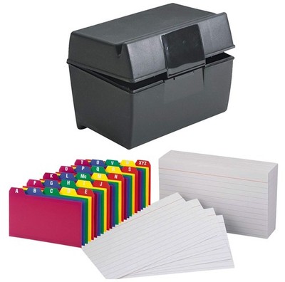 Plastic Index Card Holder, Flip File Box Holds 300 3 x 5 Cards, Matte ...
