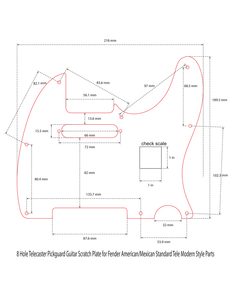 Fender Telecaster 8 Hole Humbucker Pickguard American Flag Acrylic Gold ...