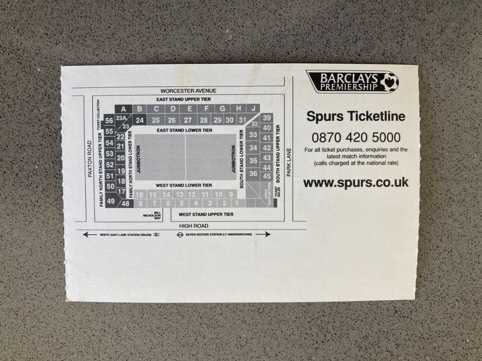 Tottenham Hotspur v Bolton Wanderers 2004-05 Match Ticket. | eBay