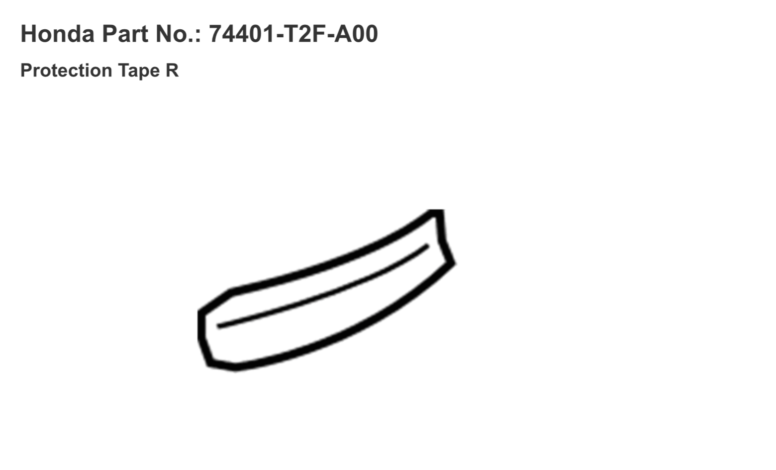 (1) BNIB OEM / Genuine Honda Stone Guard / Protection Tape 74401-T2F ...