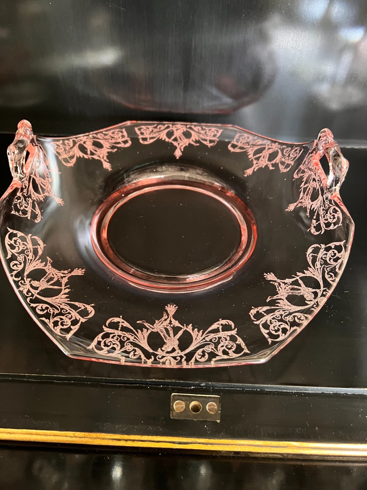 RARE - Central Glass Works Pink Morgan Fairy / Etched Fine Crystal ...