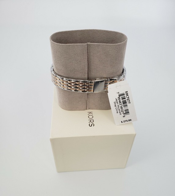 Michael Kors Mindy Three Handed 2 Tone Stainless Steel Women's Watch ...