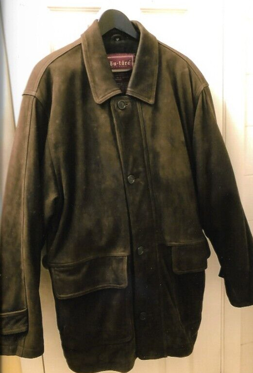 Men's (L) Mid-Length Brown Leather Jacket by Couture … - Gem