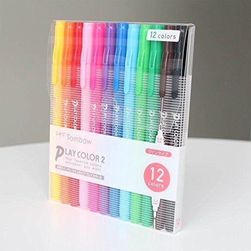 Tombow GCB-011 PLAY COLOR 2 12-Color Set Water Based Drawing Marker Pen ...
