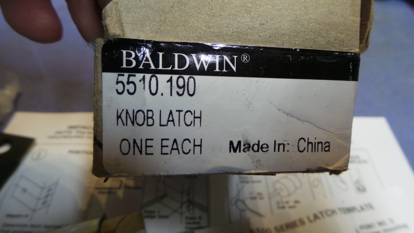 1 – Baldwin 5510.190 Knob Latch, Satin Black. NEW in Box | eBay